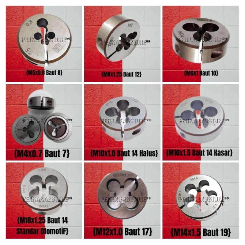 Jual Mata Senai Drat Luar M4 M5 M6 M7 M8 M10 M12 M14 M16 M18 M20 Baut Kunci 7 8 10 11 12 14 17 ...