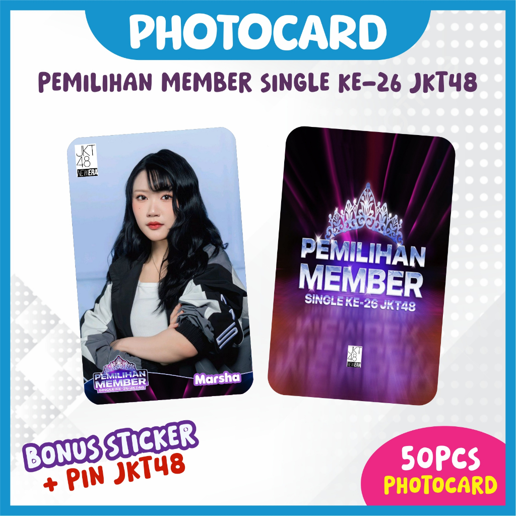 Jual Photocard JKT48 SSK Pemilihan Member 2024 2 sisi isi 50 Pcs tebal ...