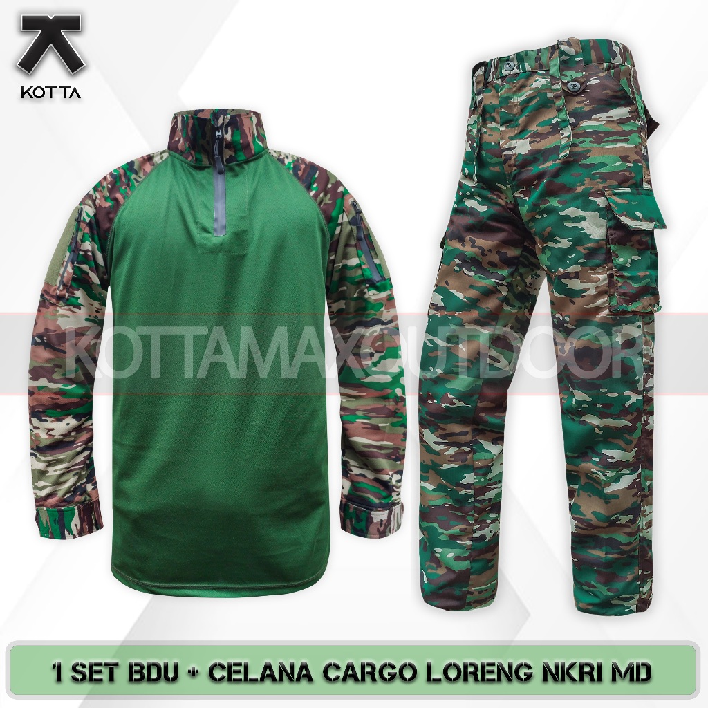 Jual SATU SET SETELAN BAJU KAOS BDU CELANA LORENG MATRA DARAT NKRI ...