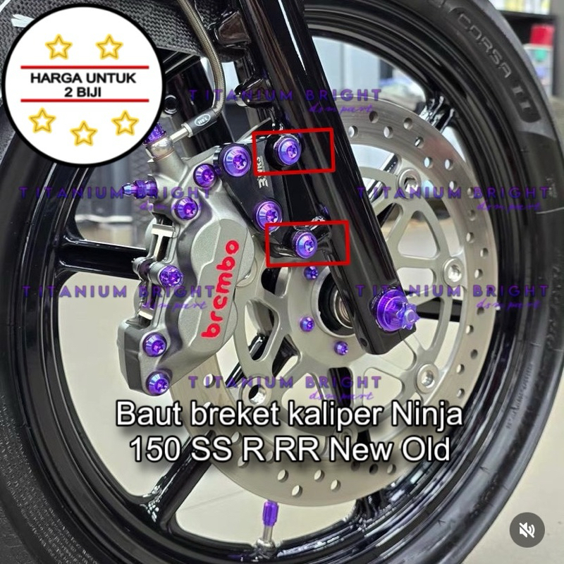 Jual Baut Titanium Breket Kaliper Ninja 150 R RR SS KIS ZX150 Original Titanium GR5 ( 2 BIJI ...