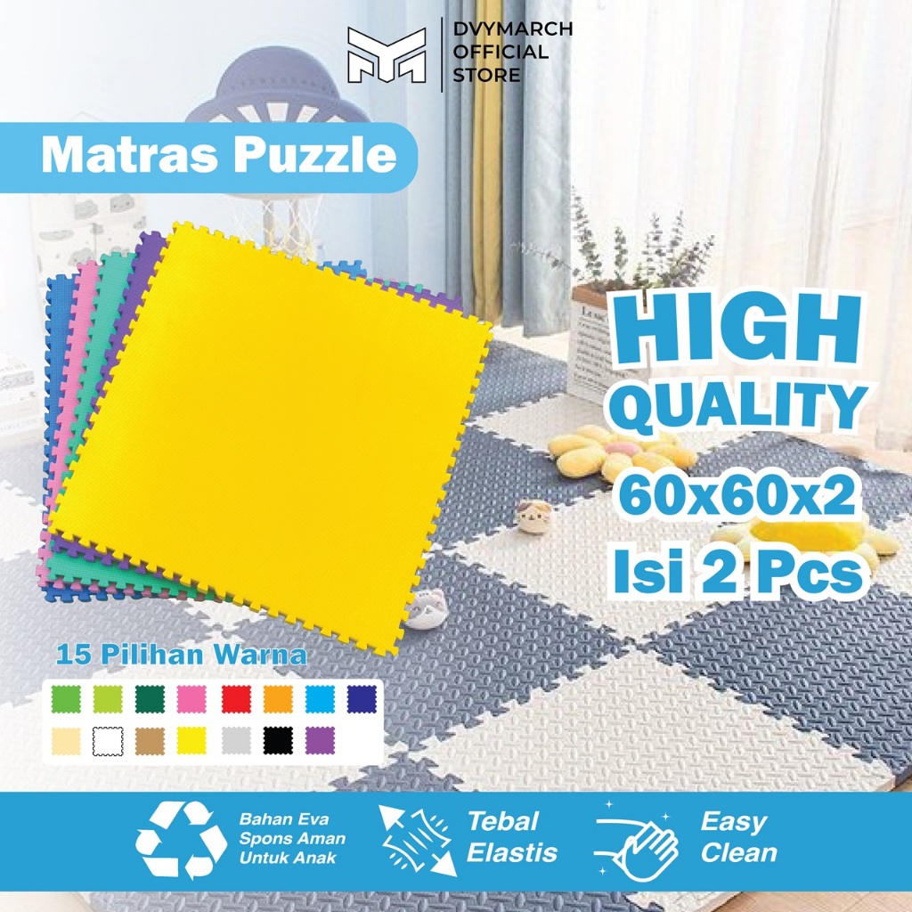 Jual Matras Puzzle 60x60 Tbl 2 CM isi 2 Pcs / Tikar / Alas Lantai / Eva ...