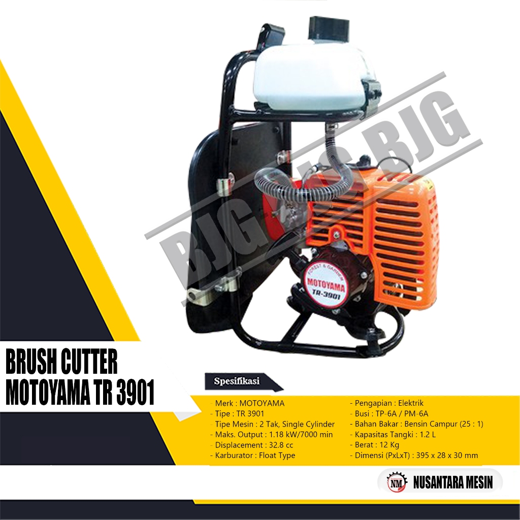 Jual MESIN POTONG RUMPUR GENDONG / BRUSH CUTTER MOTOYAMA TR 3901 2 TAK ...