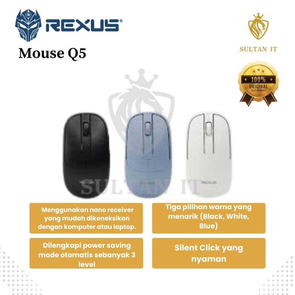 Jual Rexus Mouse Office Wireless Q5 Original | Shopee Indonesia