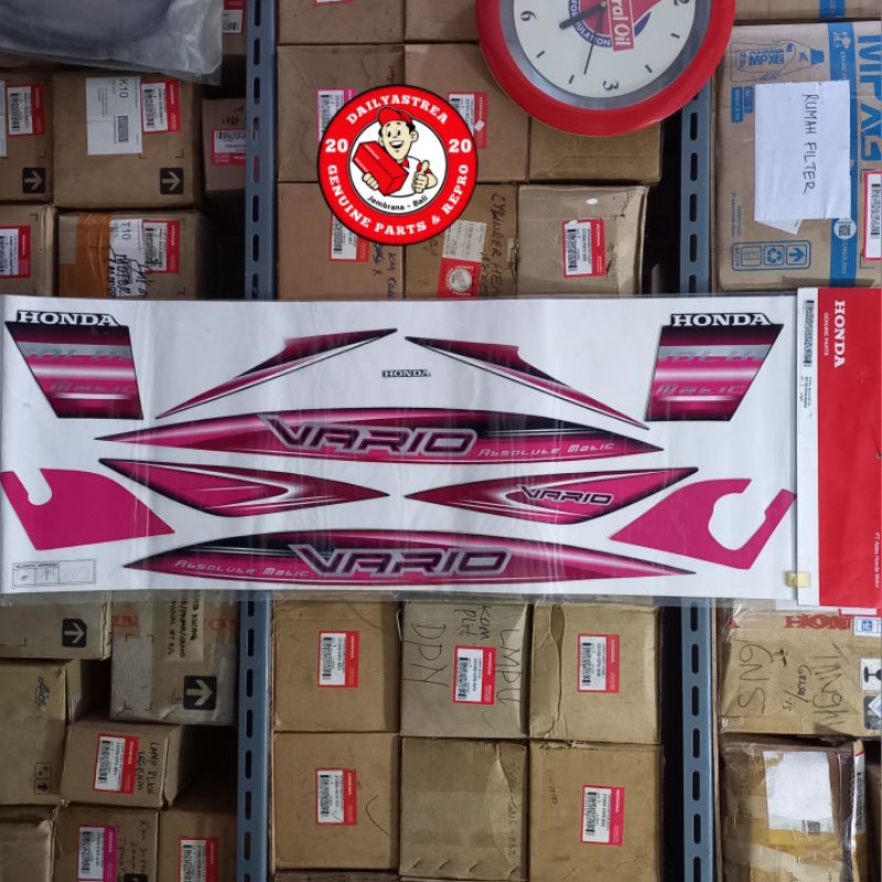 Jual LIS STICKER STRIPING BODY HITAM PINK HONDA VARIO 110 KARBU OLD ...
