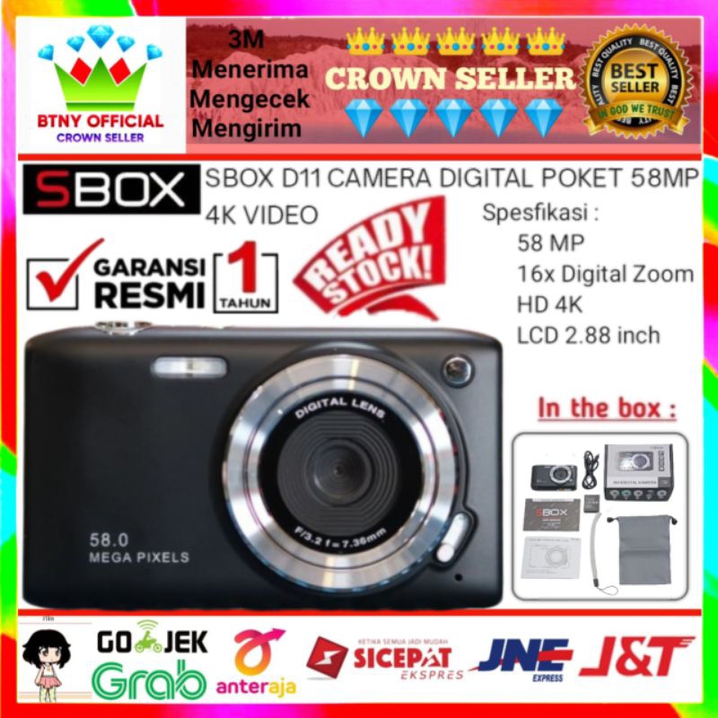 Jual SBOX D11 Camera Digital Pocket 58MP 4K Video Compact Point And Shoot Camera With 16X ZOOM ...