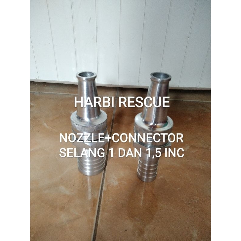 Jual Nozzle plus connector selang 1 dan 1,5 inch alumunium | Shopee ...