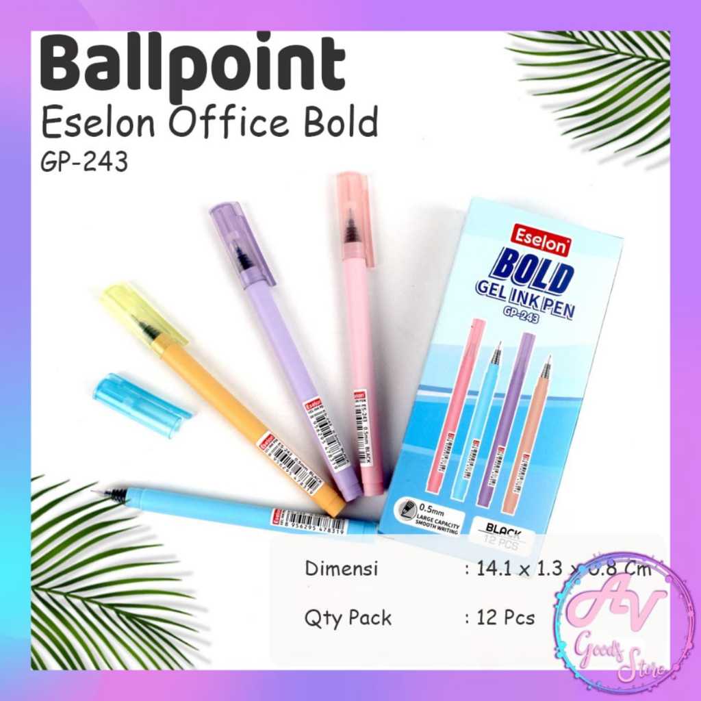 Jual Ballpoint Eselon Bold GP243 (12pcs) / 1Lusin Pulpen Gel Office 0 ...