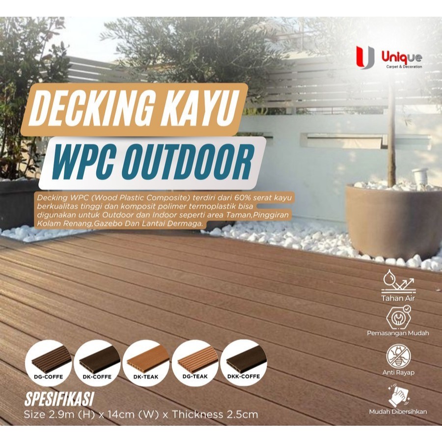 Jual Decking WPC Lantai Kayu Taman Outdoor / Lantai Kayu Decking Kolam ...