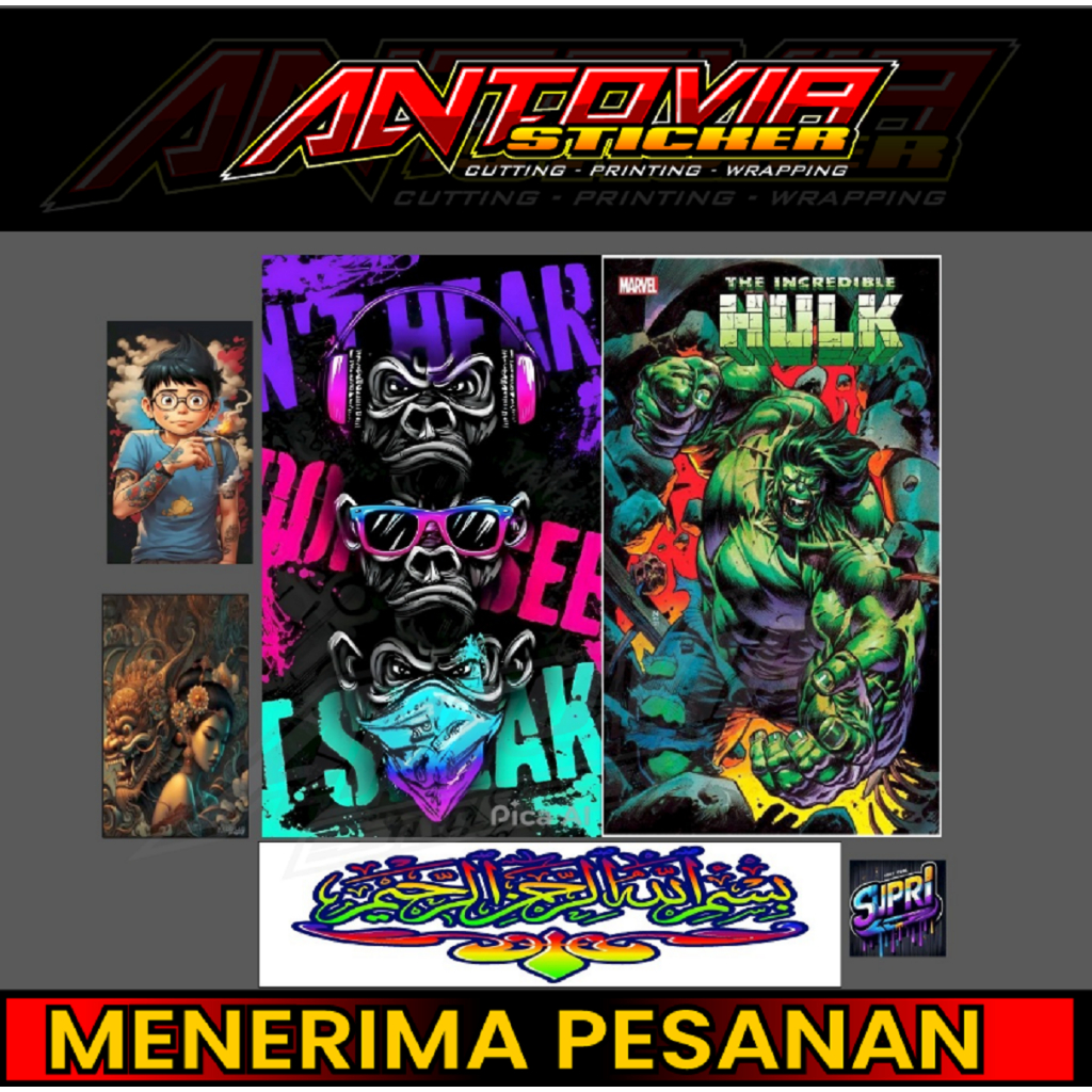 Jual Stiker Printing + desain Gamabar Kartoon + Bisa Request Desain ...