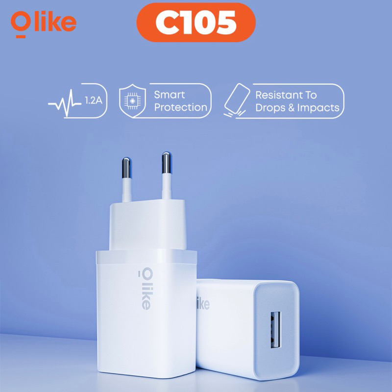 Jual (ECER) OLIKE C105 BATOK KEPALA CHARGER 5V 1.2A PORT USB UNIVERSAL ...