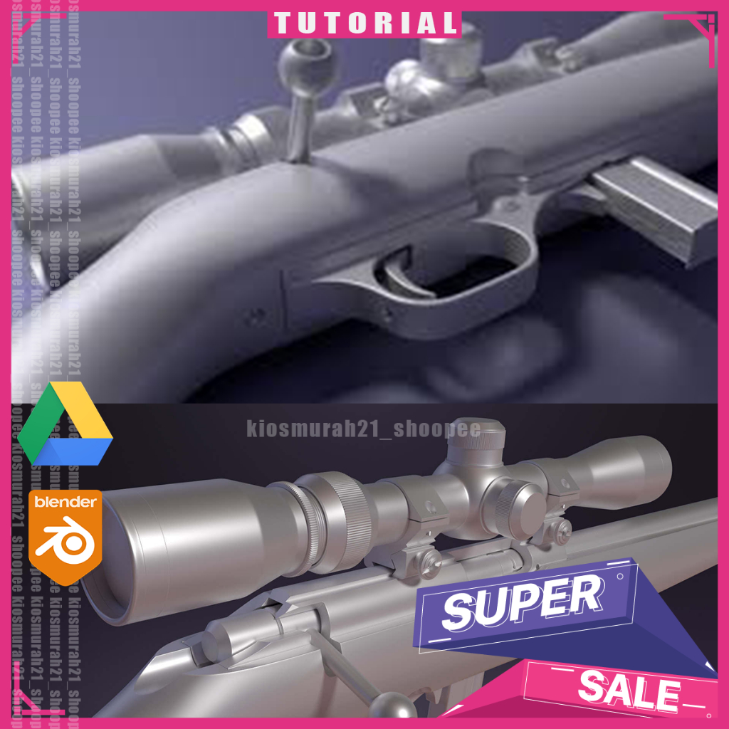 Jual GUMROAD – HARD SURFACE GUN MODELING IN BLENDER - Blender 3D ...