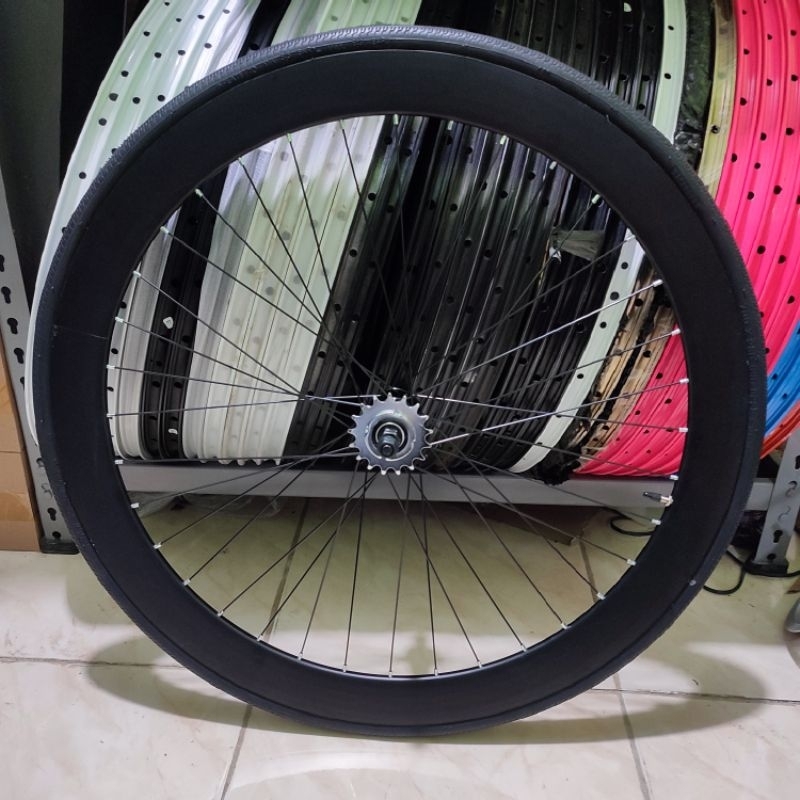 Jual Wheelset belakang 700c lebar samping 5cm - velg 700c lebar 5cm ...