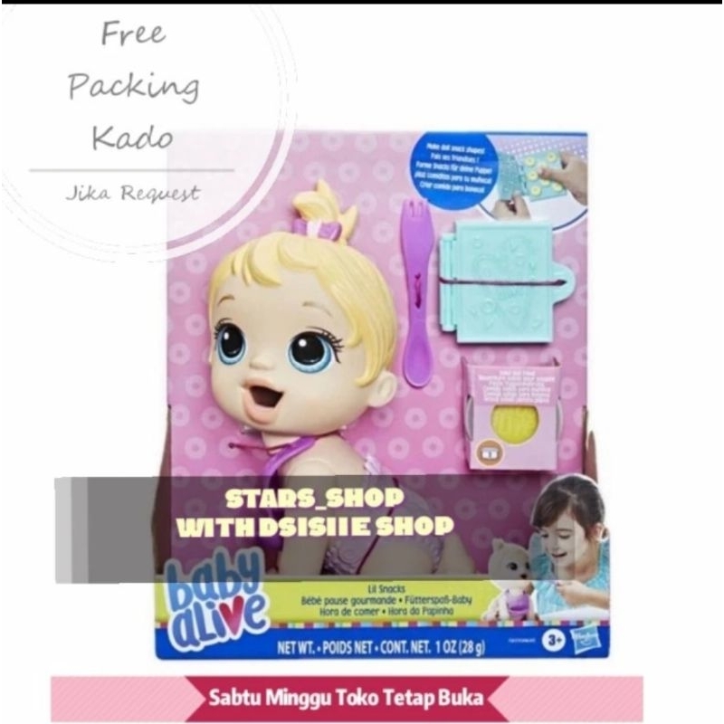 Jual Baby Alive Lil Snacks Blonde Hair Eats & Poops Doll Original ...