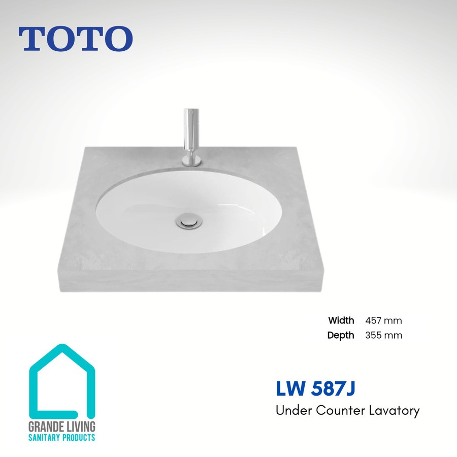 Jual TOTO Wastafel Under Counter LW587J LW 587 J Body Only | Shopee ...