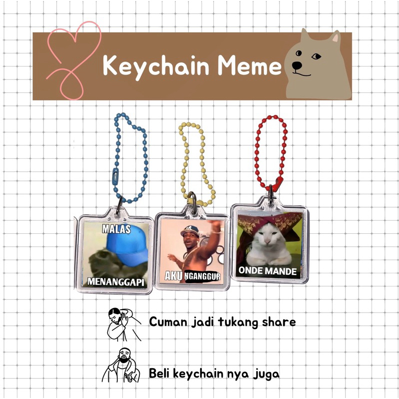 Jual GANTUNGAN KUNCI MEME RANDOM | Shopee Indonesia
