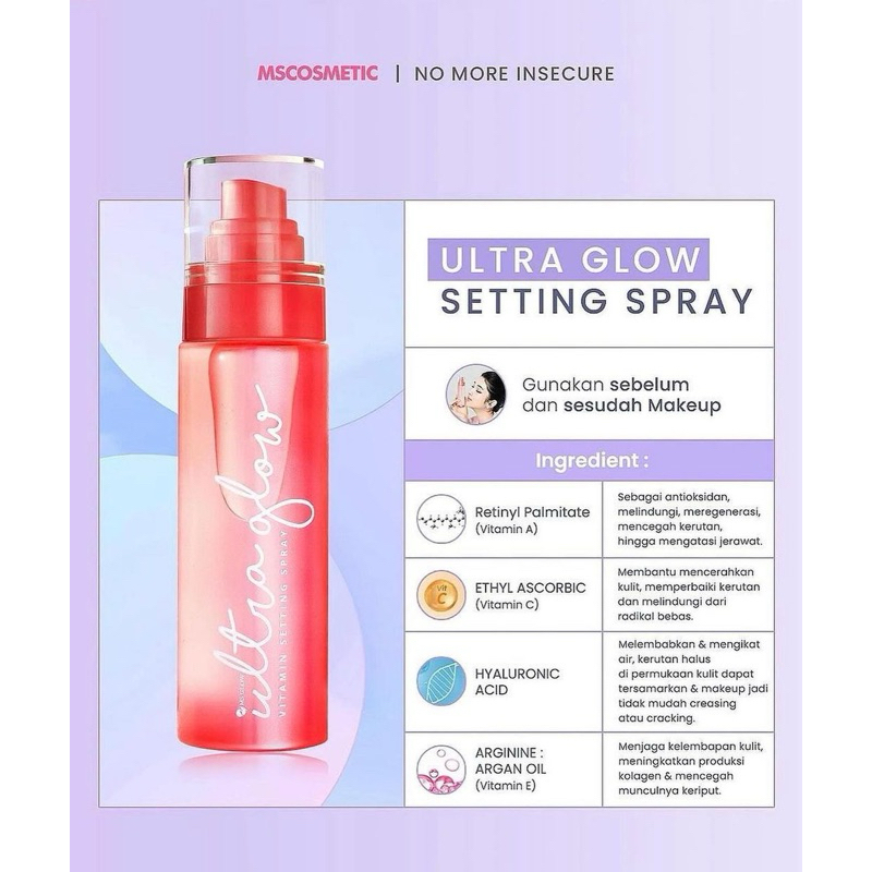 Jual ULTRA GLOW SETTING SPRAY MS GLOW | Shopee Indonesia
