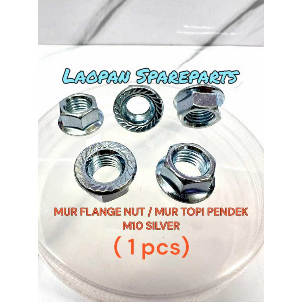 Jual MUR FLANGE NUT M10 ( 1 pcs ) | MUR TOPI 10mm | KUNCI 14 | Shopee ...
