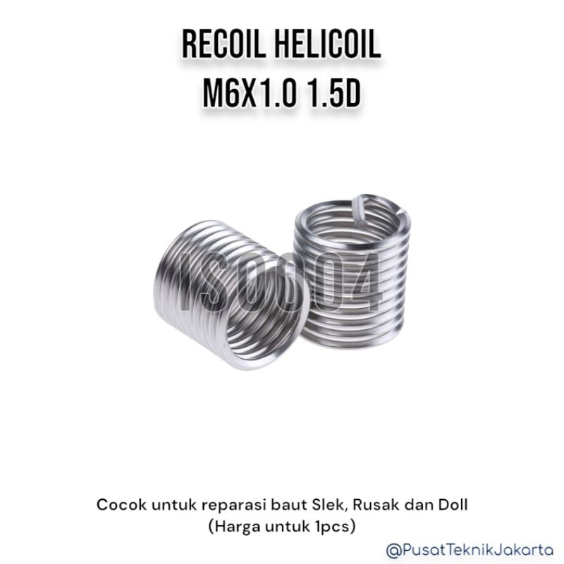 Jual 1pcs helicoil recoil m6x1.0 1.5D recoil baut 10 recoil baut kunci ...