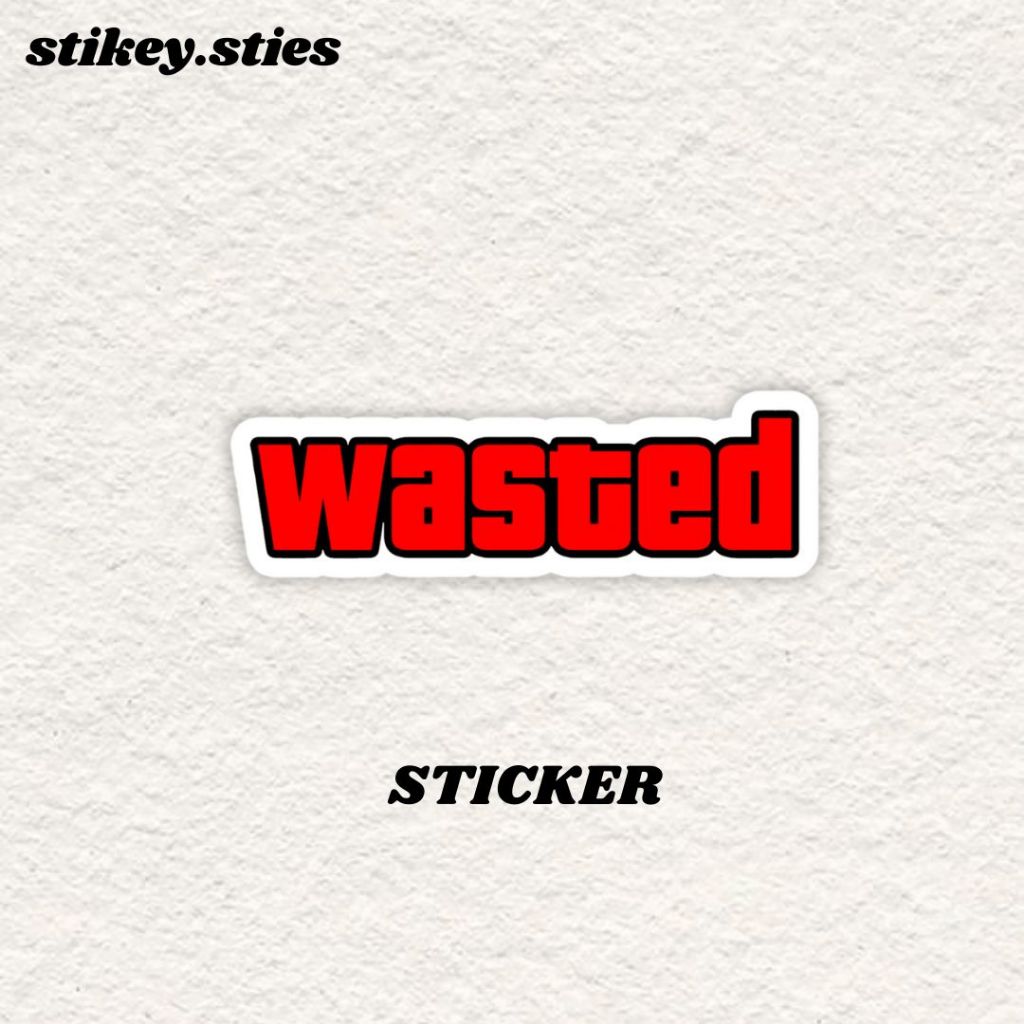 Jual STICKER WASTED GTA AESTHETIC BRAND ANTI AIR VINYL / STIKER HELM ...