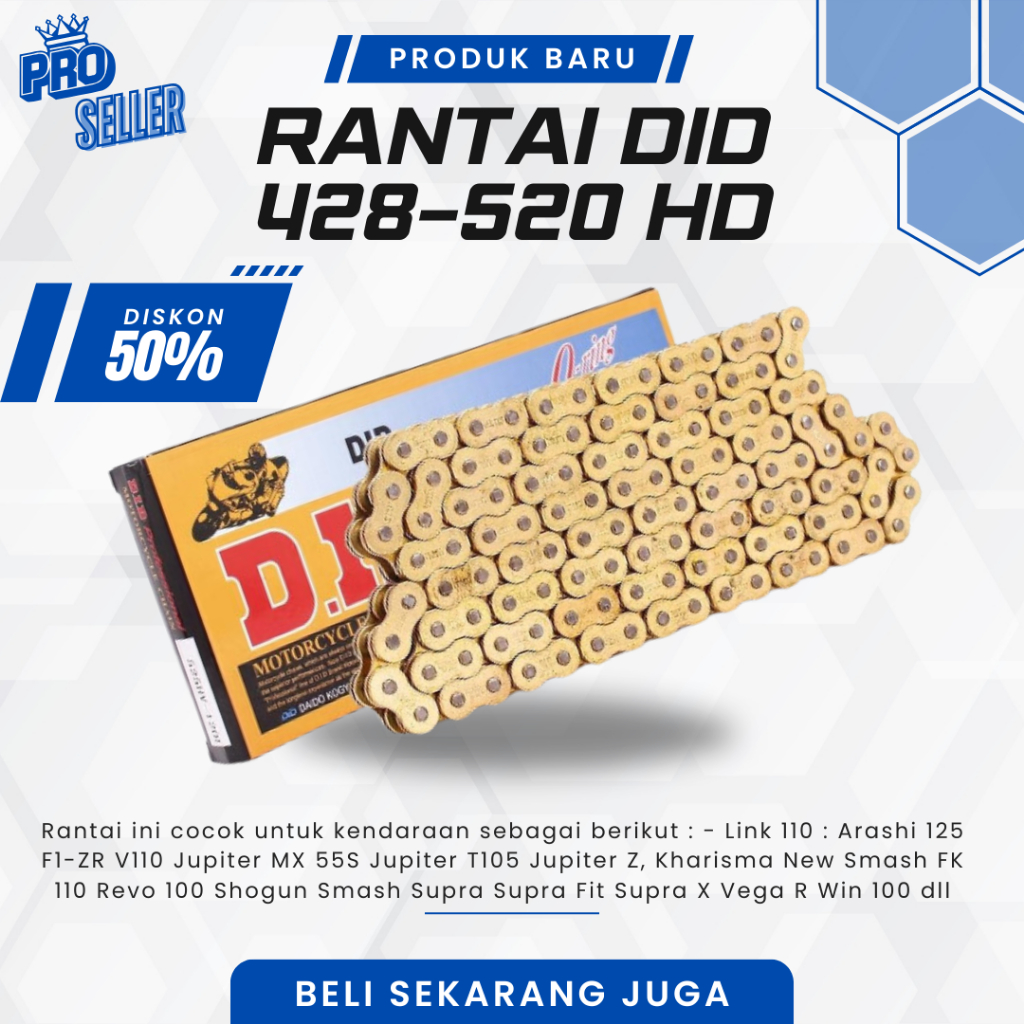 Jual RANTAI 520H GOLD HSBT RANTAI MOTOR GOLD 520 HD RANTAI MOTOR ...