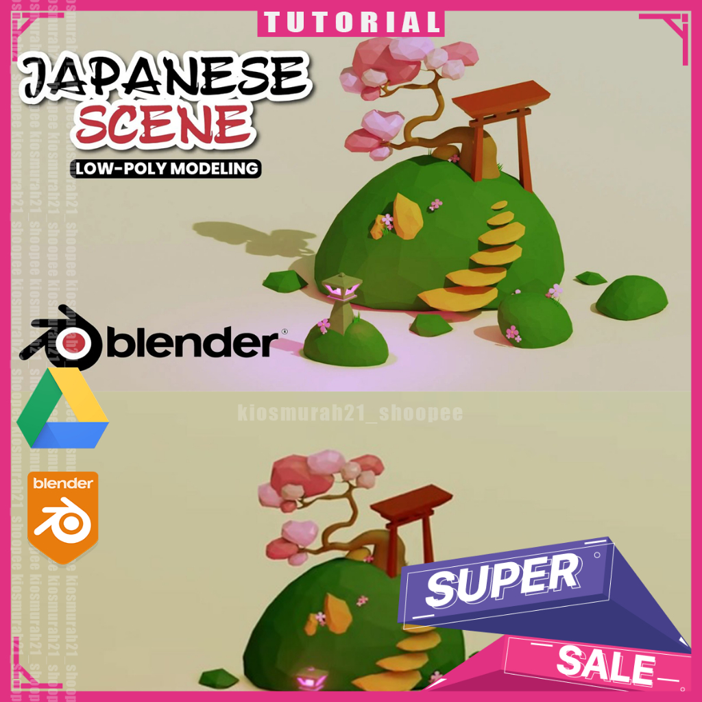 Jual Create A Low-Poly Japanese Scene In Blender - Blender 3D Tutorial ...