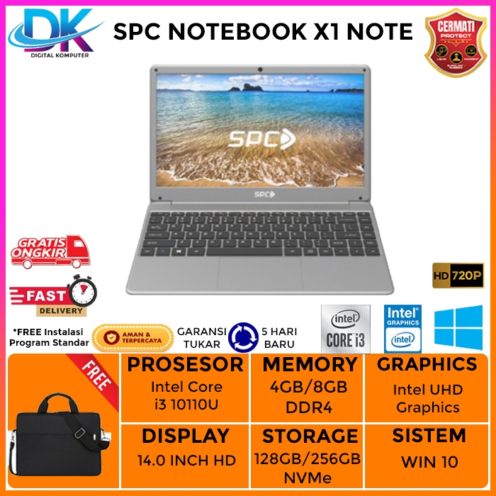 Jual LAPTOP SPC NOTEBOOK X1 NOTE I3 10110 RAM 8GB 256GB SSD WIN 10 14.0 ...