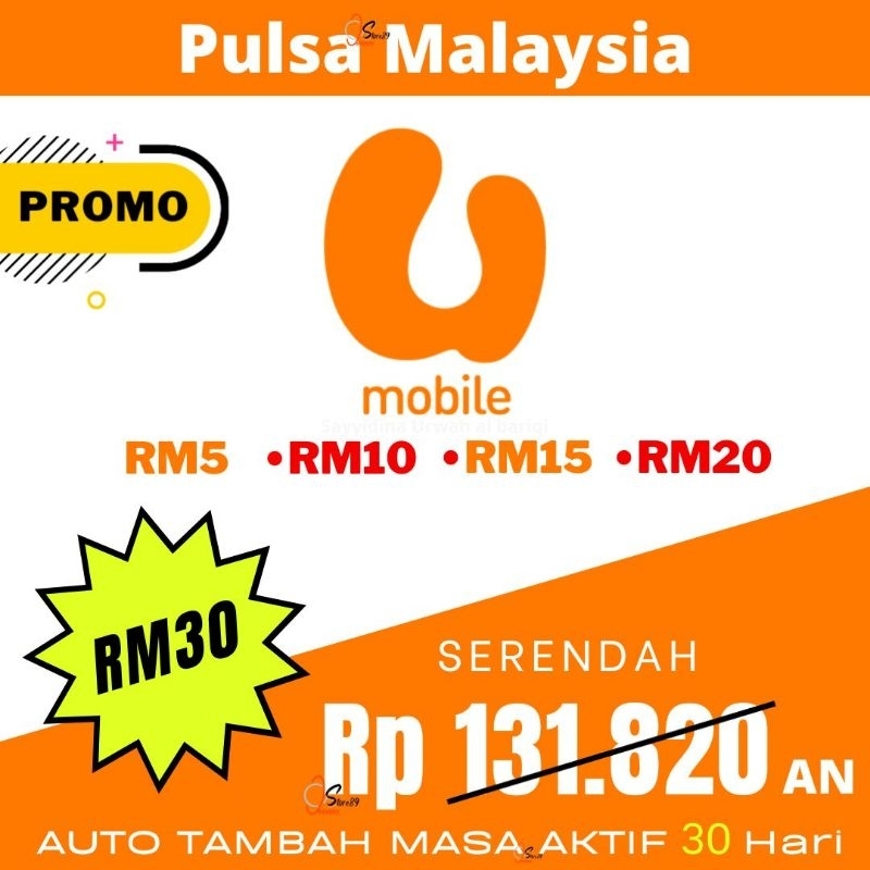 Jual PULSA MALAYSIA Umobile [ MURAH ] RM5 - RM10 - RM15 - RM20 - RM30 - RM50 - RM55 - RM60 ...