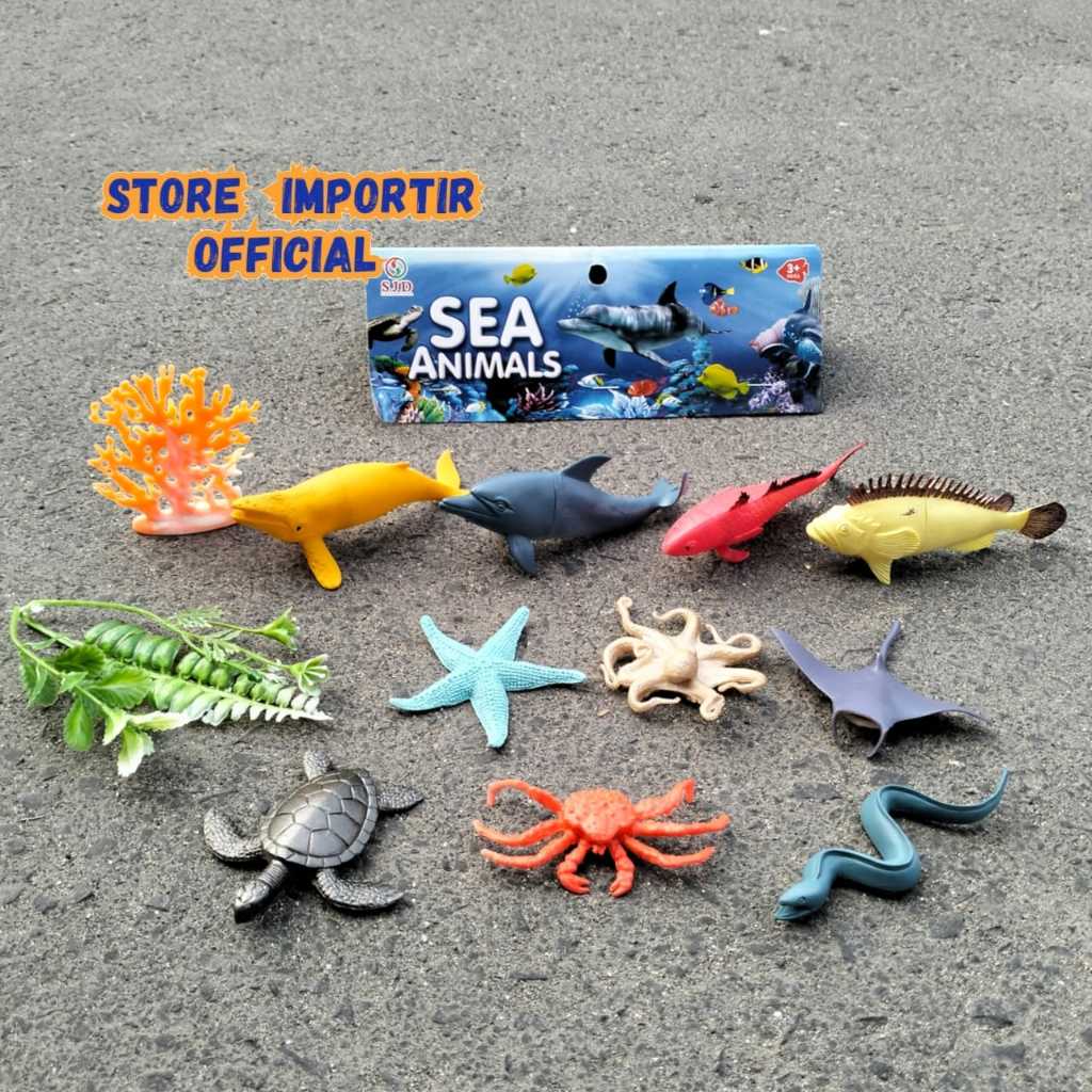 Jual Mainan Hewan Laut Ukuran Sedang Sea Animals 3305 100 Isi 10 Hewan ...