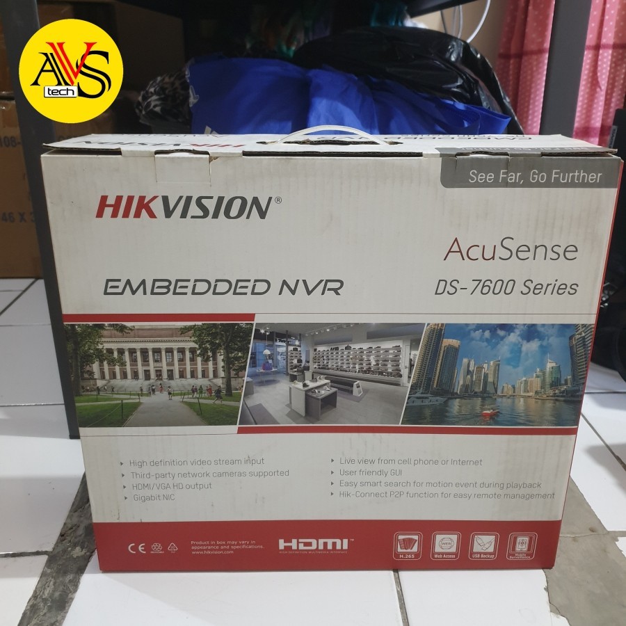 Jual HIKVISION EMBEDDED NVR ACUSENSE DS-7600 SERIES POE 4K 12MP 8CH H ...