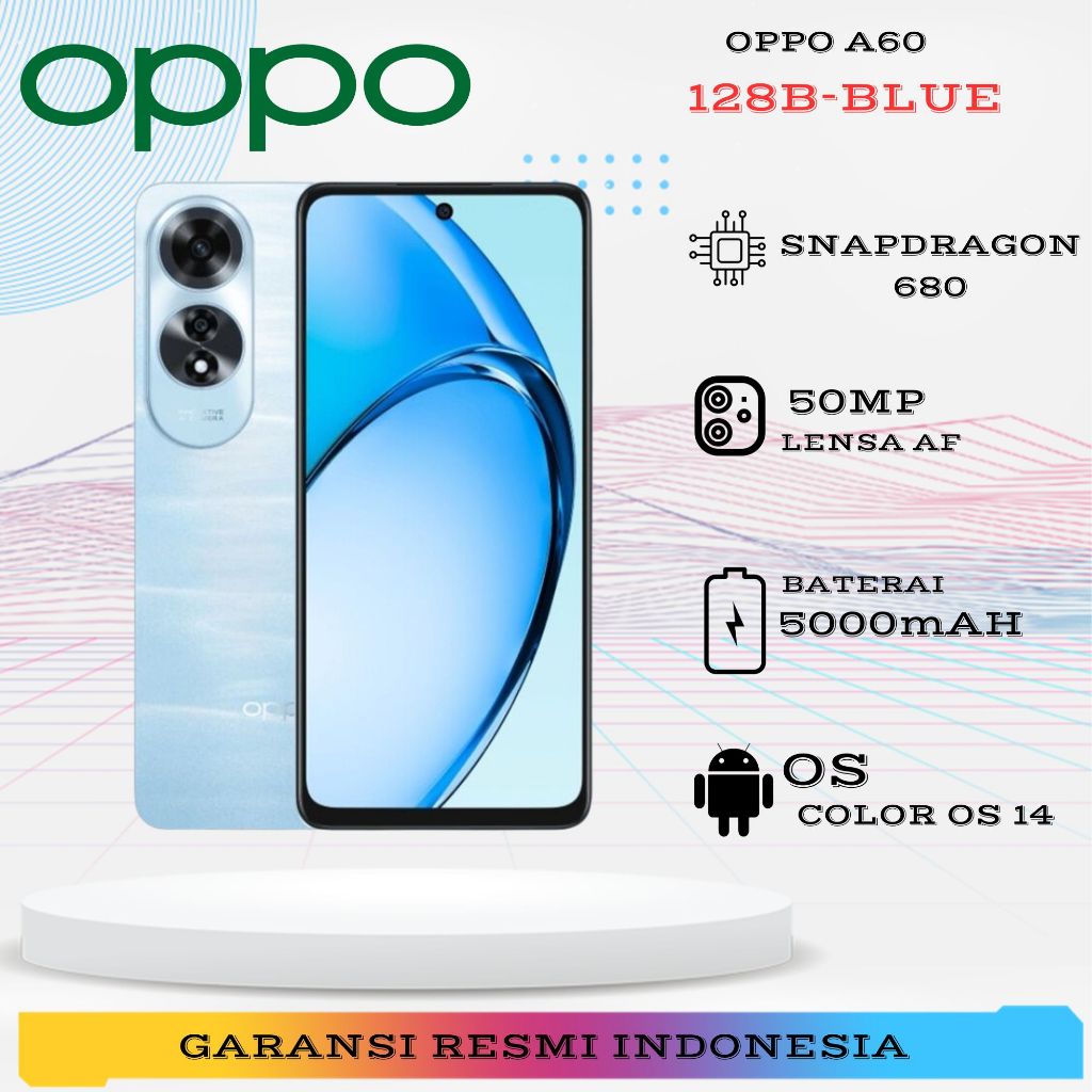 Jual OPPO A60 8GB 256GB/128GB PURPLE/BLUE (BOX CHA+CAS+SCR) | Shopee ...