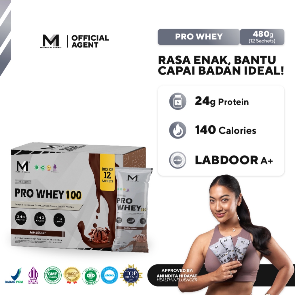 Jual MUSCLE FIRST Pro Whey 100 Box isi 12 Sachet - Whey Protein ...