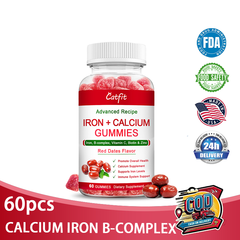 Jual Catfit Iron Kalsium Gummies Rasa Kurma Merah dengan Vitamin C, A ...