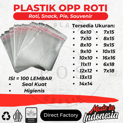 Jual 100lbr Plastik Opp Seal Lem Roti Snack Pie Souvenir 8x8 9x9 10x10 11x1 12x12 13x13 14x14 ...