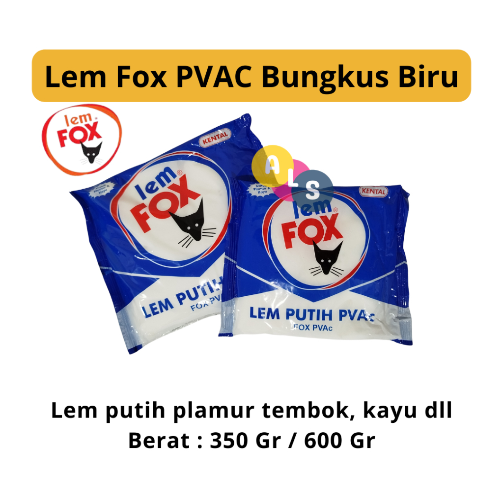 Jual Lem Fox Putih PVAc Bungkus Biru KENTAL/350gr/600gr/Lem Kertas/Kayu Reffil /Lem Kental ...