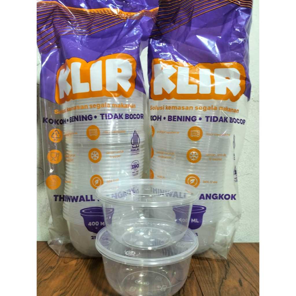 Jual Thinwall Bulat 400ml + Tutup / KLIR Mangkok Plastik Cup Tempat ...