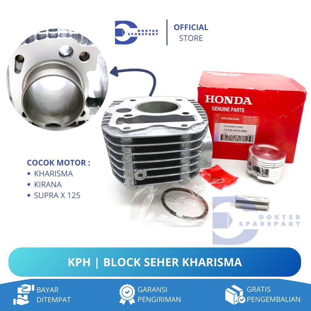 Jual KPH BLOCK SEHER KOMPLIT + PISTON KIT KHARISMA / KIRANA / SUPRA X ...