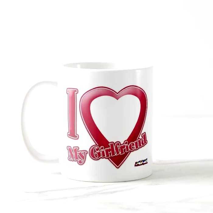 Jual Mug Gelas I Love my GIRLFRIEND Bisa tambah foto dalam bingkai love ...