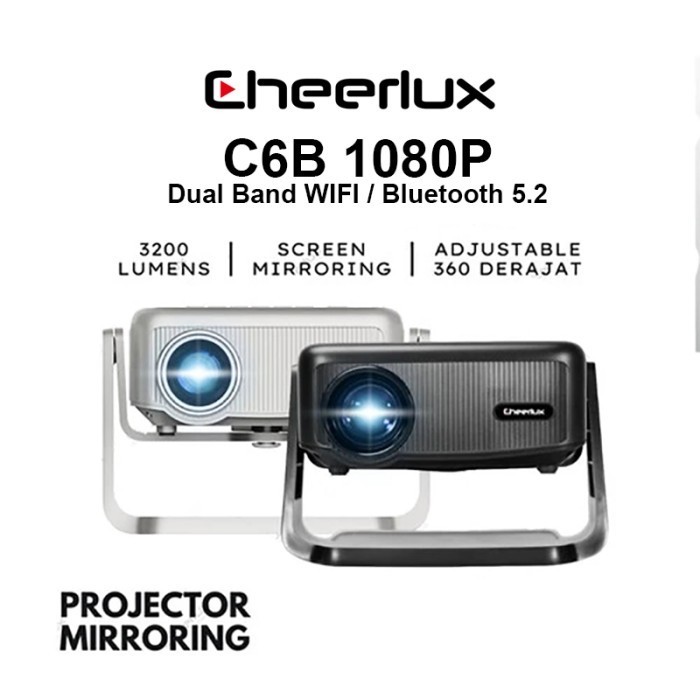 Jual Cheerlux C6B Wifi Proyektor 1500 Lumens Bluetooth Led Projector C6B (IND) | Shopee Indonesia