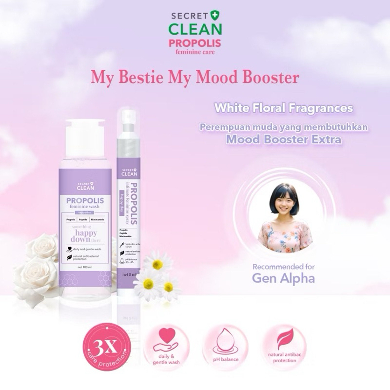 Jual Secret Clean Propolis Feminine Wash dan Feminim spray 100ml Happy ...