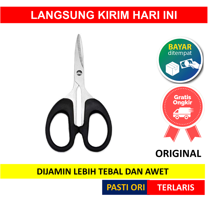 Jual [ GUNTAM ] Gunting Kertas Hitam Besi Stainless Steel Sekolah Alat ...