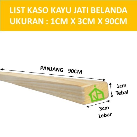 Jual List Kaso Reng Kayu Jati Belanda 1x3cm Panjang 90cm | Shopee Indonesia