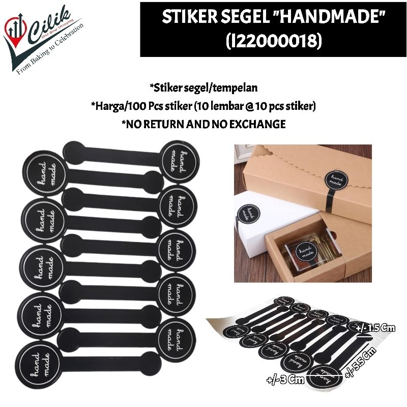 Jual stiker+sticker+gambar tempel+label+tulisan+handmade+segel+kemasan ...