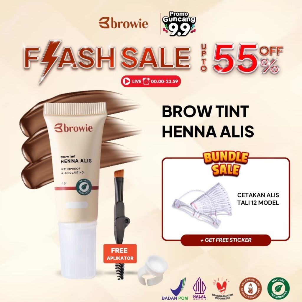 Jual Natural Brown - [BPOM & Halal] browie Brow Tint Henna Alis ...
