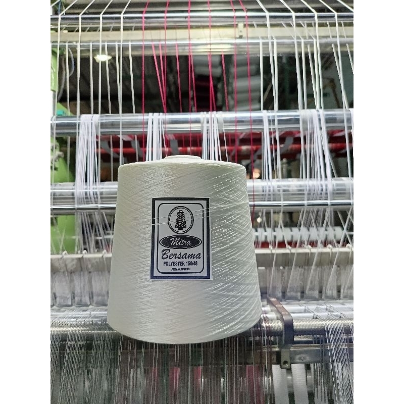 Jual 1 kg benang obras Polyester 150/48 (putih tulang/putih mutiara ...