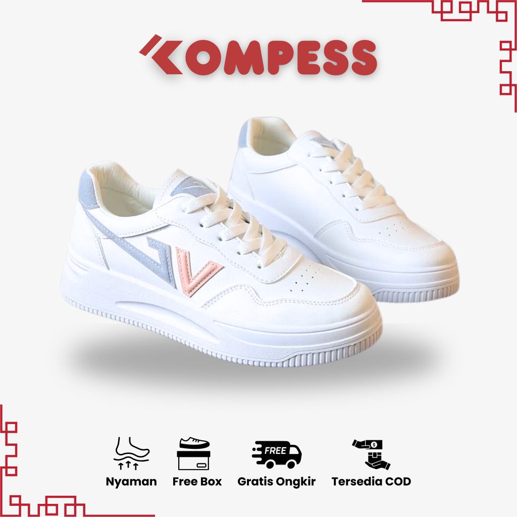 Jual Sepatu Sneakers Wanita Putih VL Korean Style Size 36-40 ...