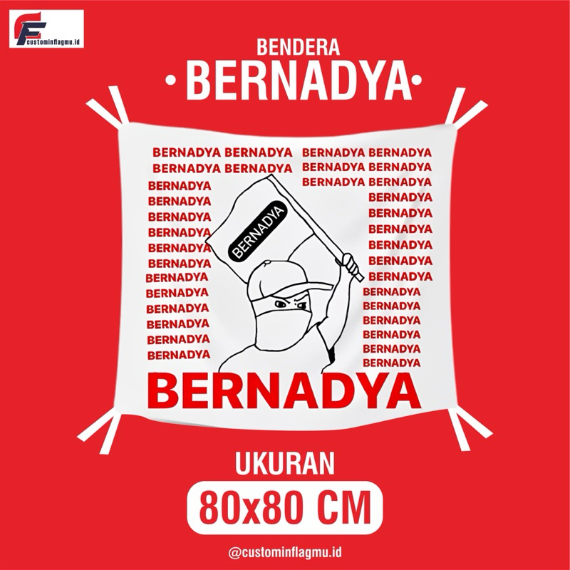 Jual BENDERA BERNADYA cetak bendera bernadya ukuran 80x80 full printing ...