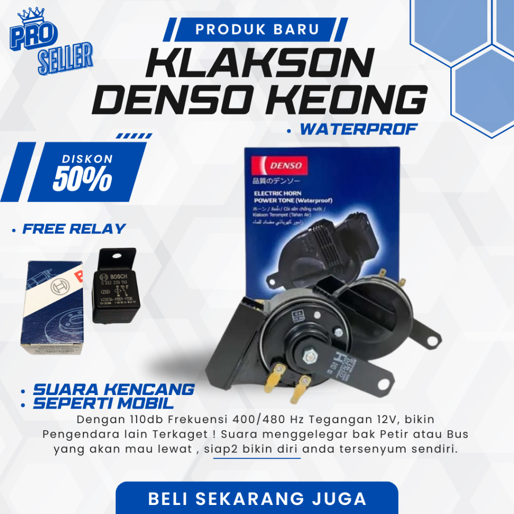 Jual Klakson Denso Keong Waterproof anti air 12 volt BONUS RILAY ...