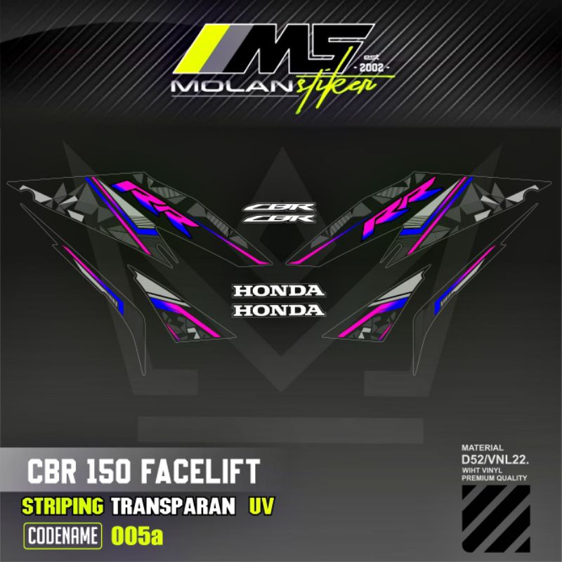 Jual Decal Sticker Striping Variasi Transparan Uv CBR 150 R Facelift ...