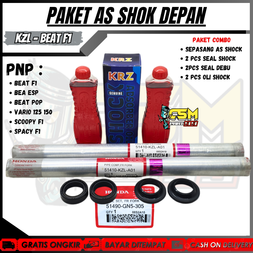 Jual ( HONDA KZL) PAKET HEMAT 4ITEM AS SHOCK DEPAN BEAT F1 BEAT POP ...