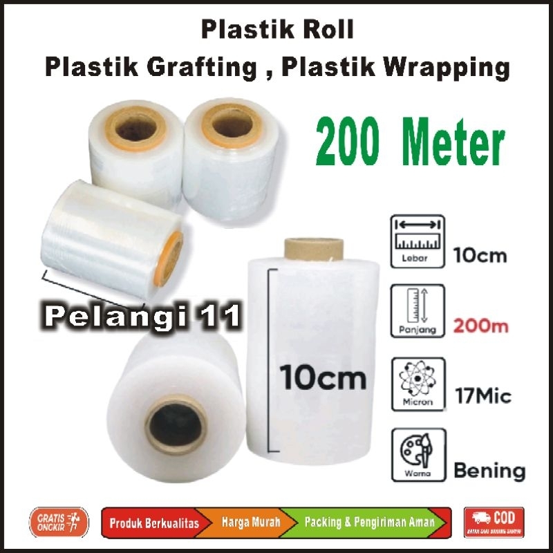 Jual Plastik Roll , Plastik Wrapping 10 cm x 200 Meter | Shopee Indonesia